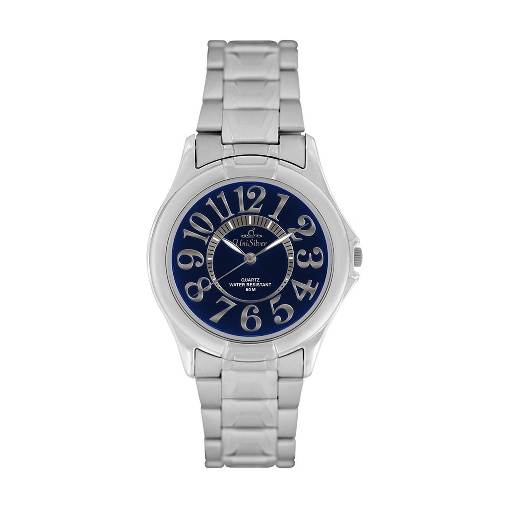 UniSilver TIME Prominence Pair Men's Silver / Dark Blue Analog ...