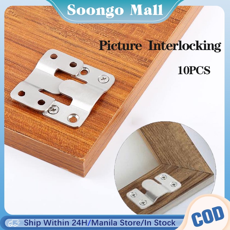 10PCS Wall Picture Frame Hook Stainless Steel Z-Clips Picture Painting ...