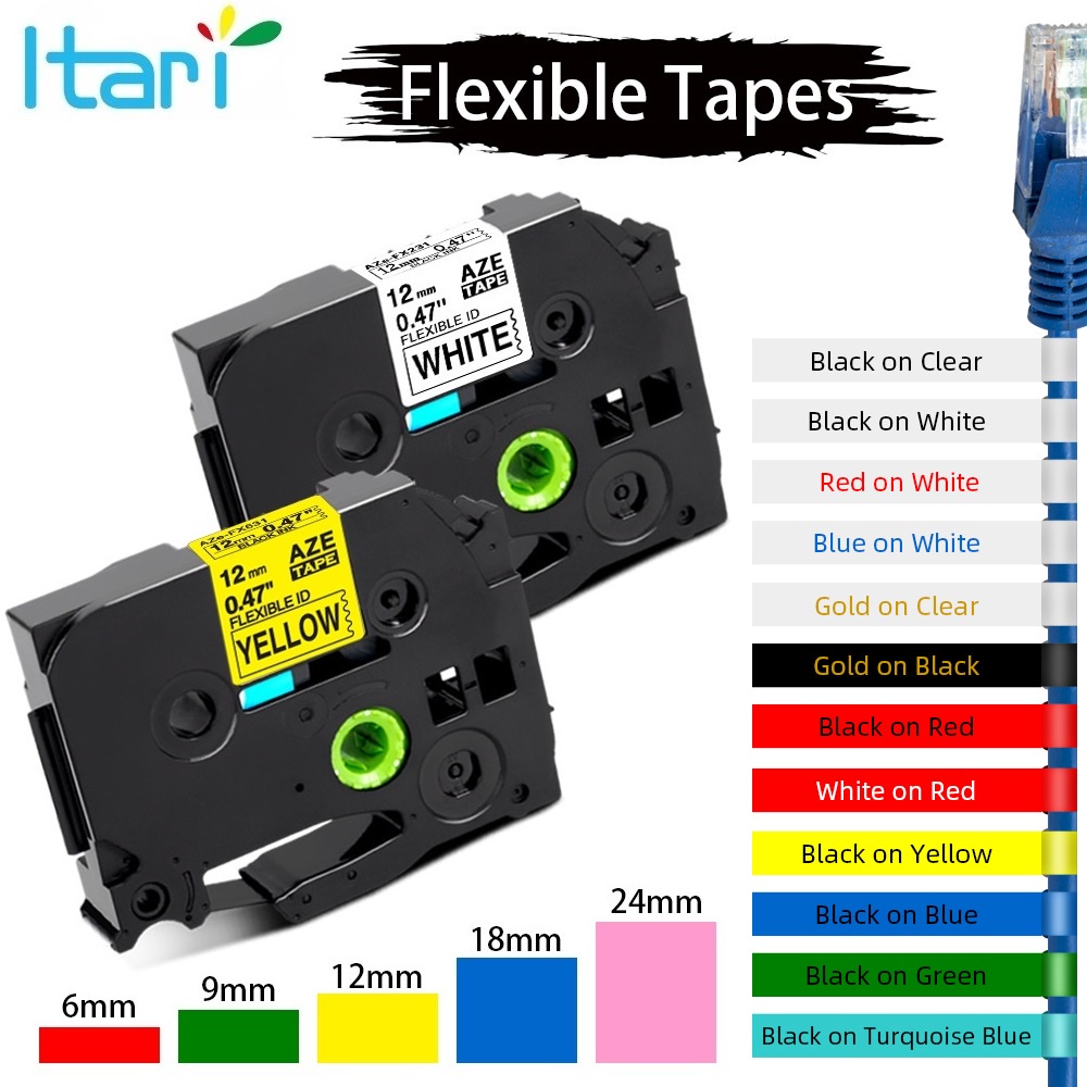 Itari Tape Label Flexible Laminated Tape Compatible Brother P-Touch PT ...