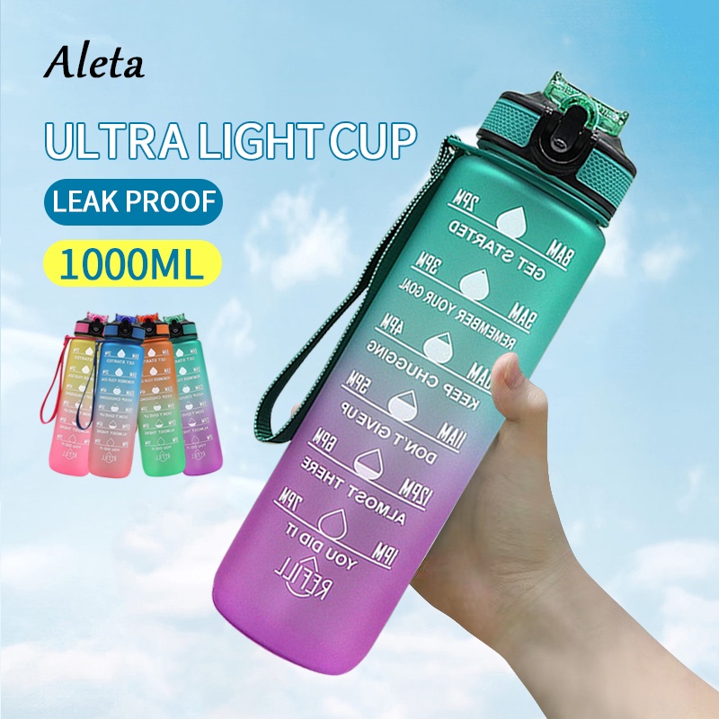 Water Bottle With Straw Large Capacity Portable 1 liter water tumbler ...