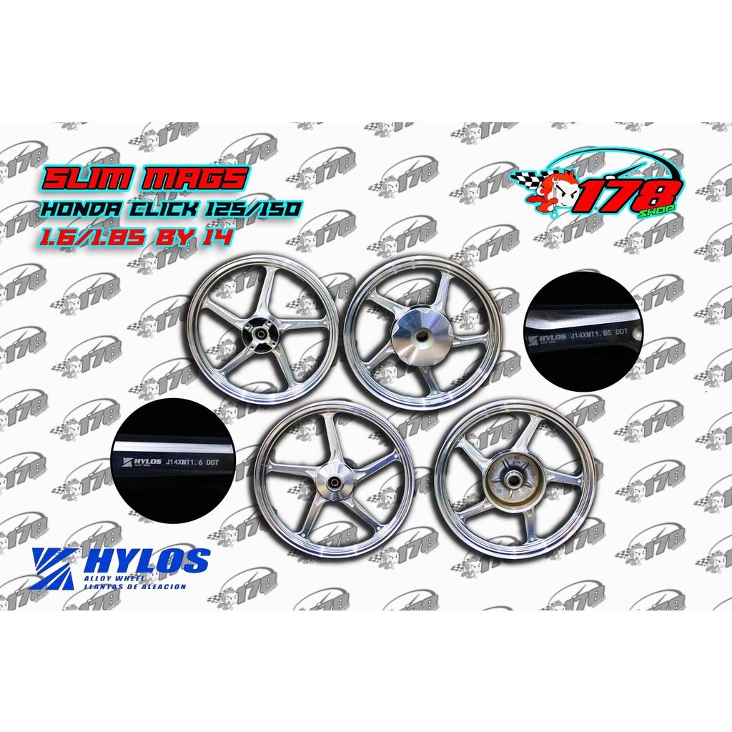Hylos alloy mags honda click125/150 14" w/bearing | Shopee Philippines