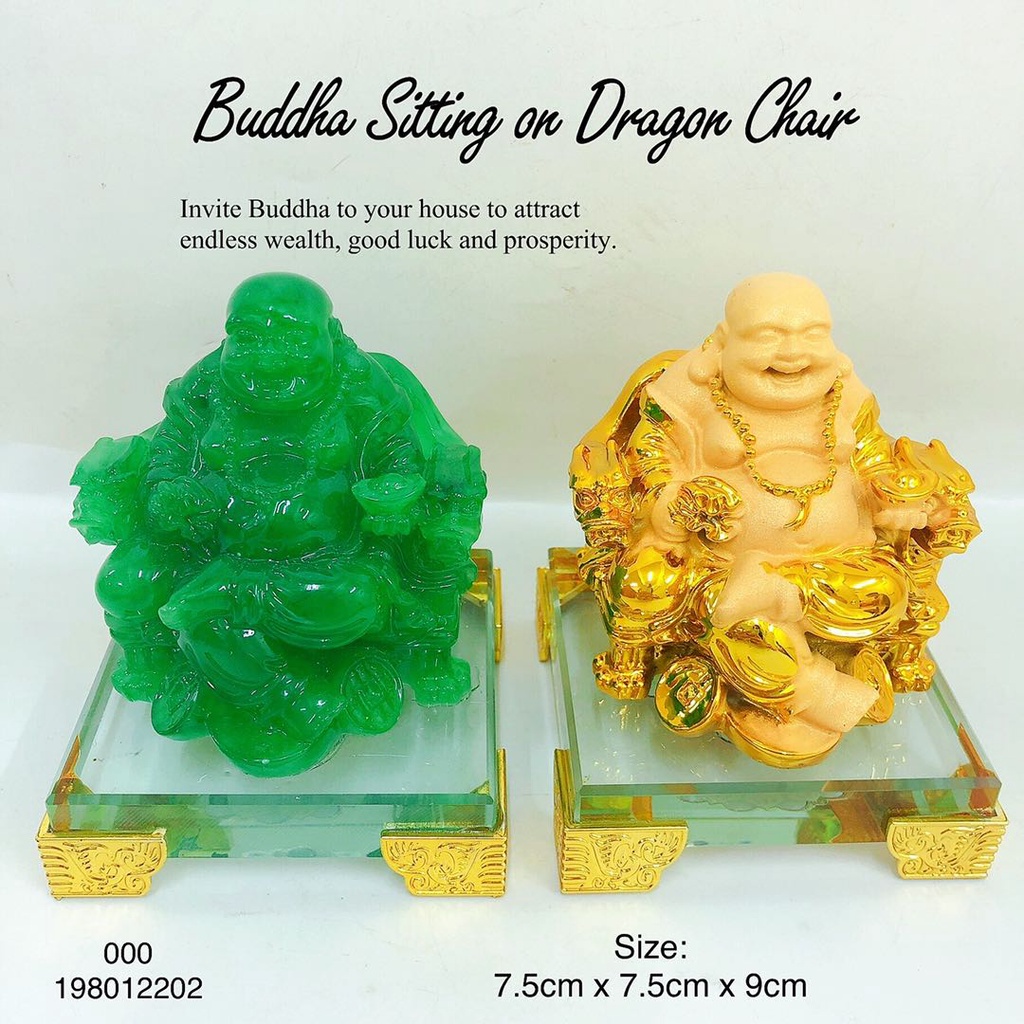 Fengshui Money Buddha Sitting On Dragon Chair Ingot | Shopee Philippines