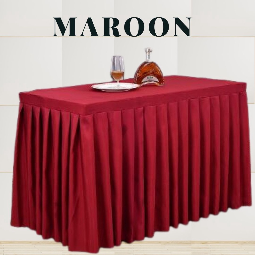 MM Elegant Pleated Tablecloth for Buffet and Conference Tables ...