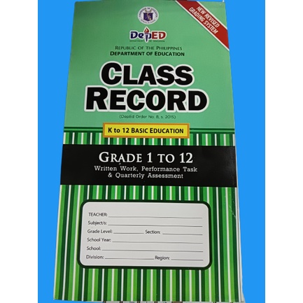 CLASS RECORD Grade 1-12 for public and private | Shopee Philippines