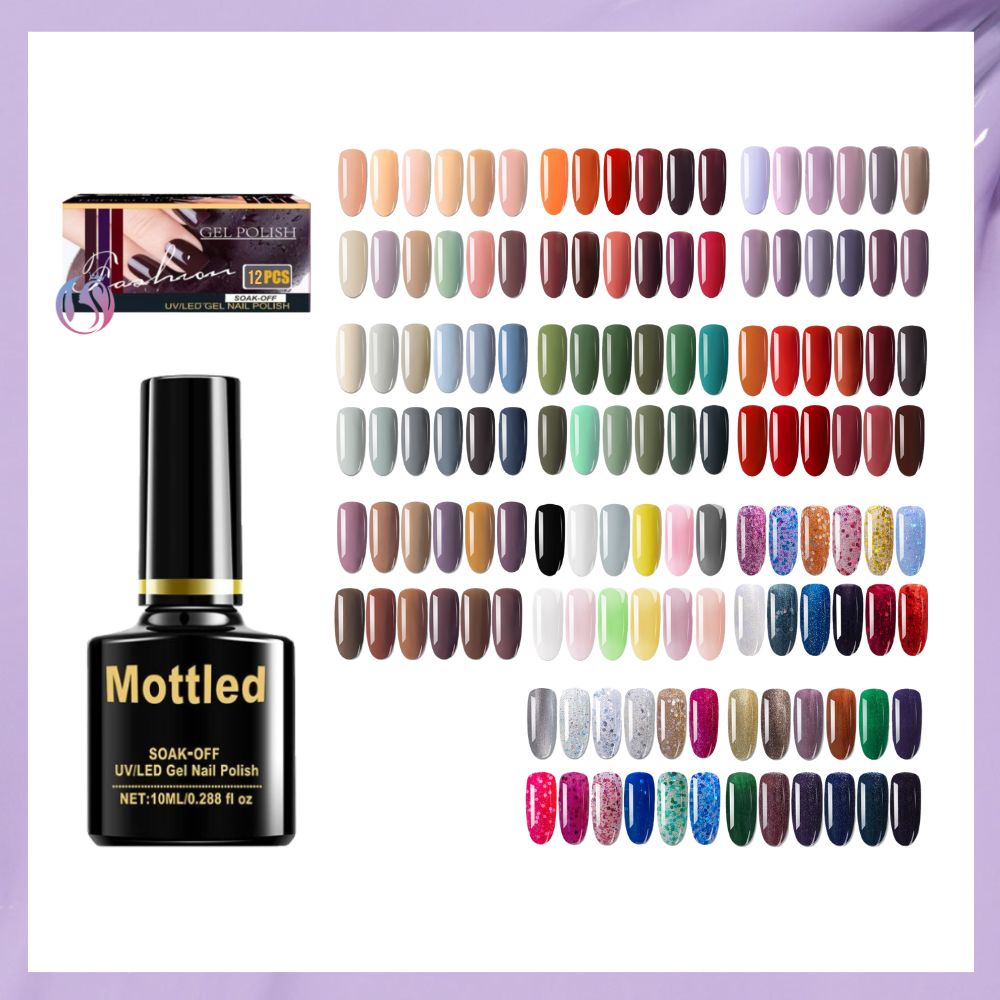 R&Y | Mottled 12pcs Color Series Nail Gel Manicure Pedicure Nail Gel ...