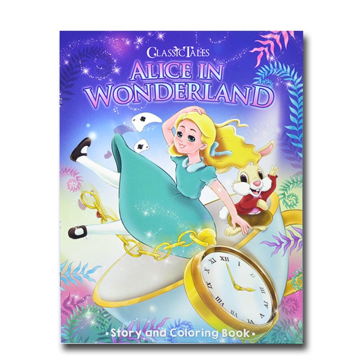 Classic Tales Alice in Wonderland Story and Coloring Book for Children ...