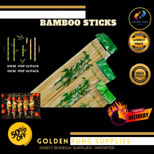 BAMBOO WOOD STICKS FOR BARBECUE WOOD STICK LONG (BY PACK) | Shopee ...