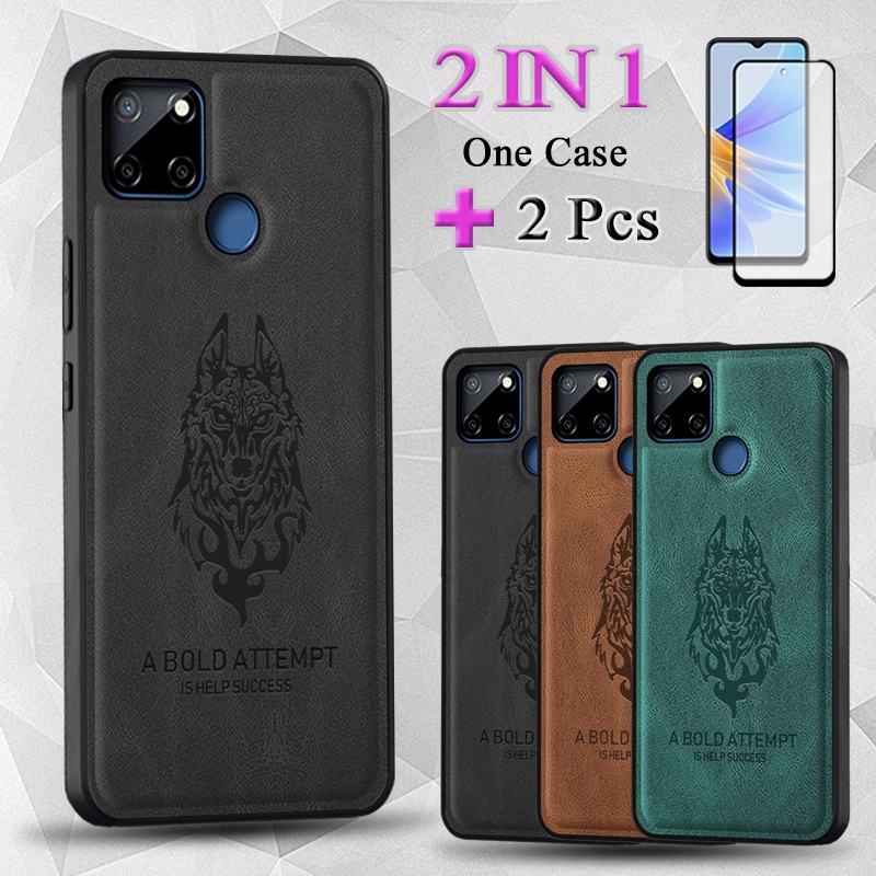 2 IN 1 For Realme C25 C12 C25S Phone Case Luxury Leather Casing With ...