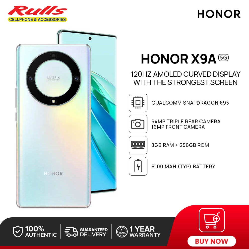 Honor X9A 5G Smartphone | 8GB RAM+256GB ROM | Qualcomm Snapdragon 695 | 64MP Triple Camera ...
