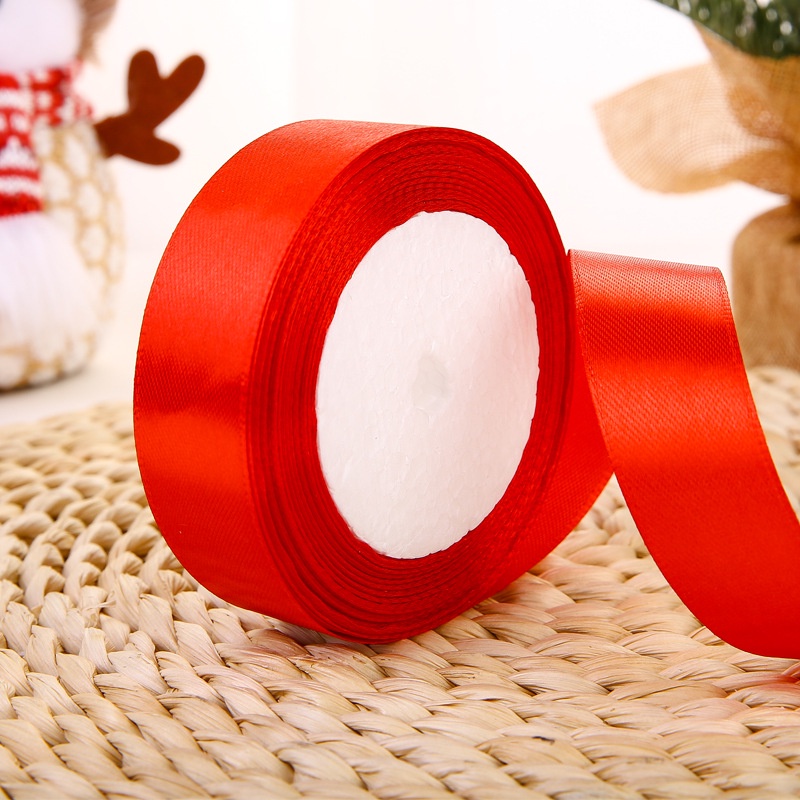 Satin Ribbon 1 inch (25 mm) Double Edge (25 yards per roll) polyester ...