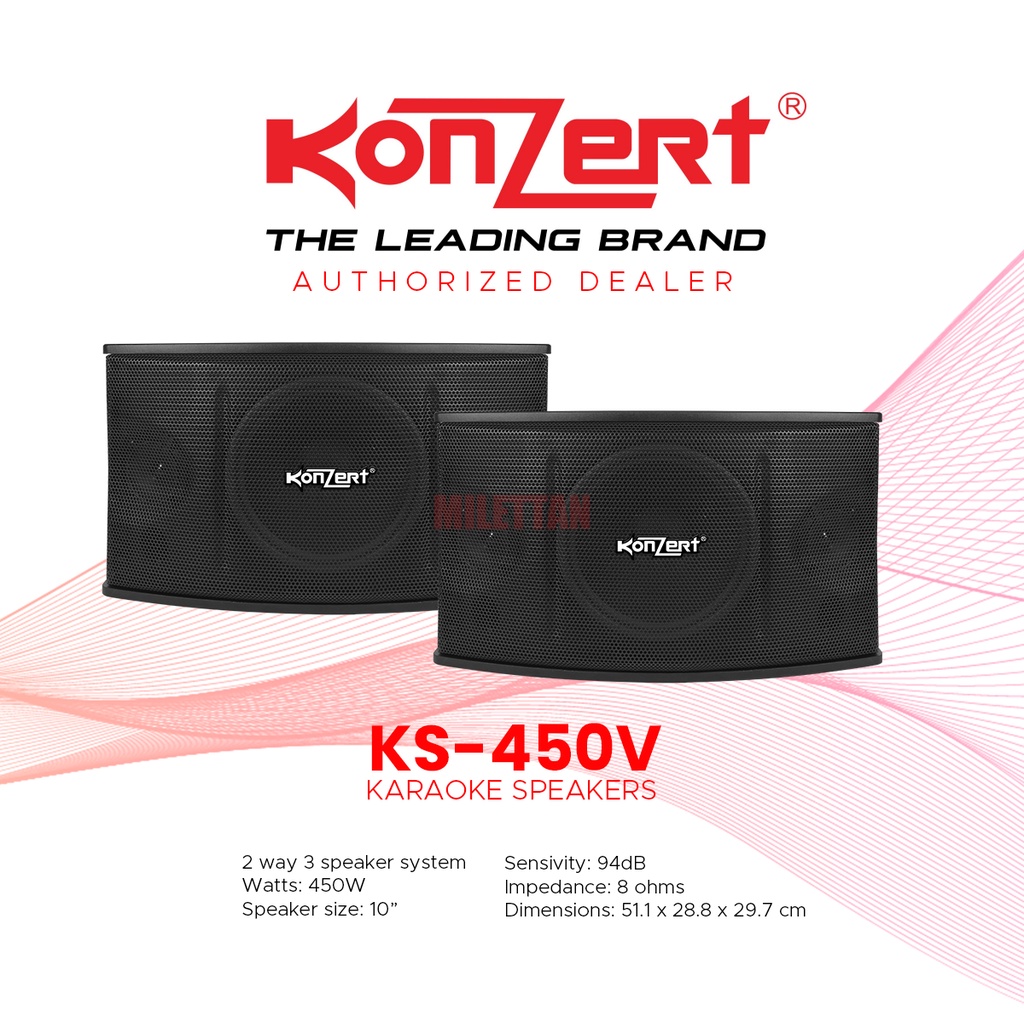 Konzert KS-450V Karaoke Speaker System [Original][10 inches][450W ...