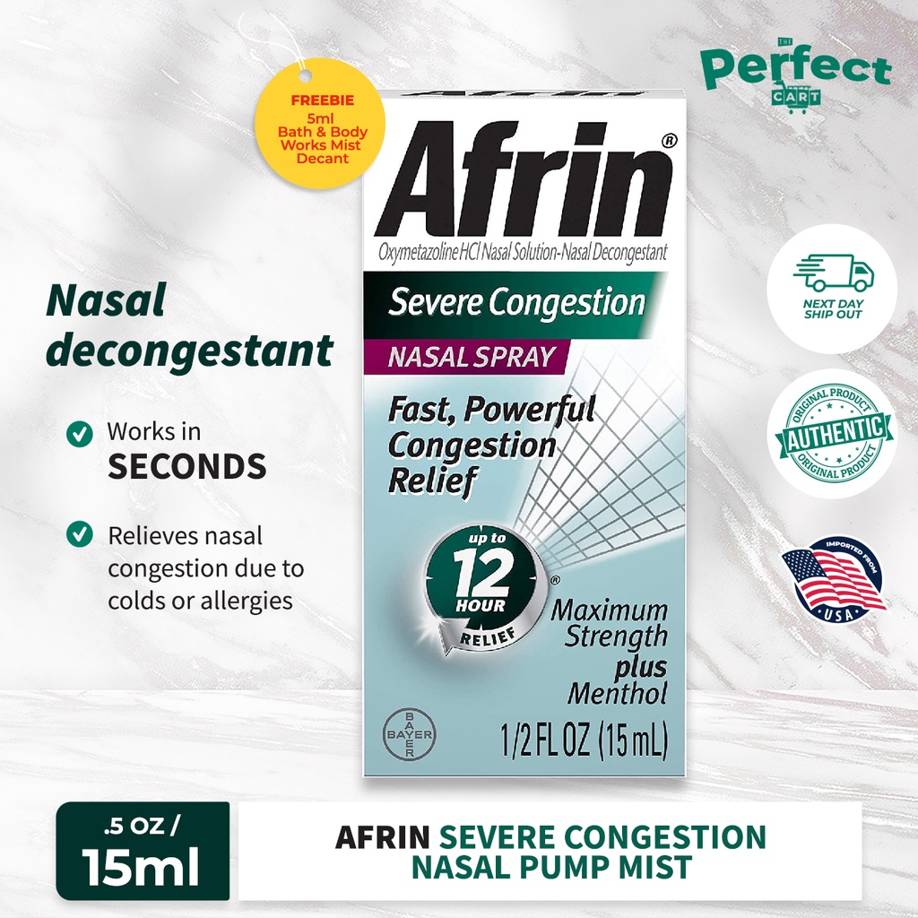Afrin Severe Congestion Nasal Spray 0.5 oz | Shopee Philippines