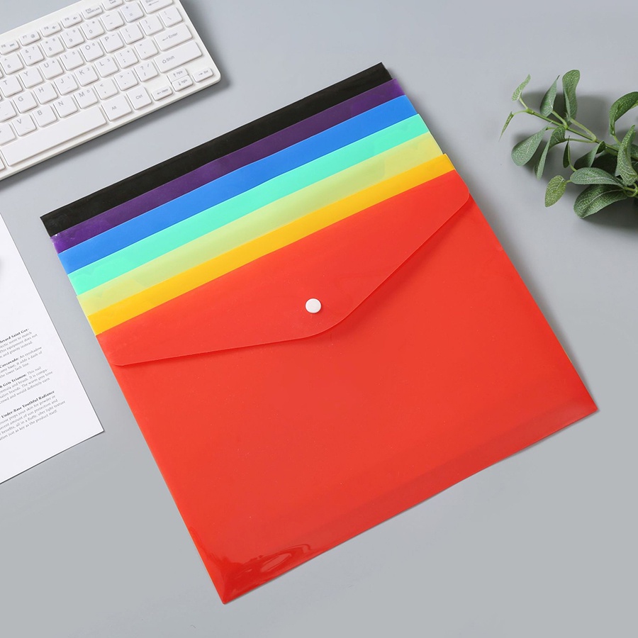 Dailyhome A4 Transparent Plastic Envelope Mix Color File Folder ...
