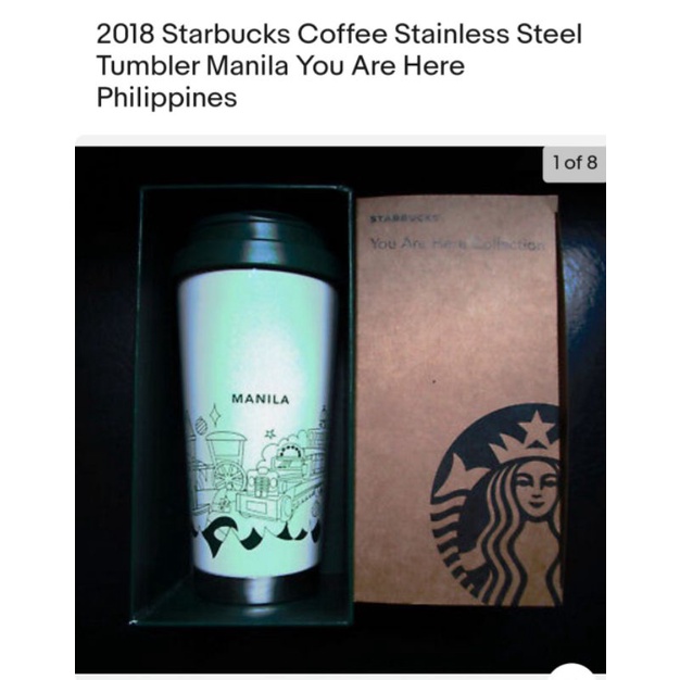 2018 Starbucks Manila stainless Christmas relief tumbler original 16 oz ...