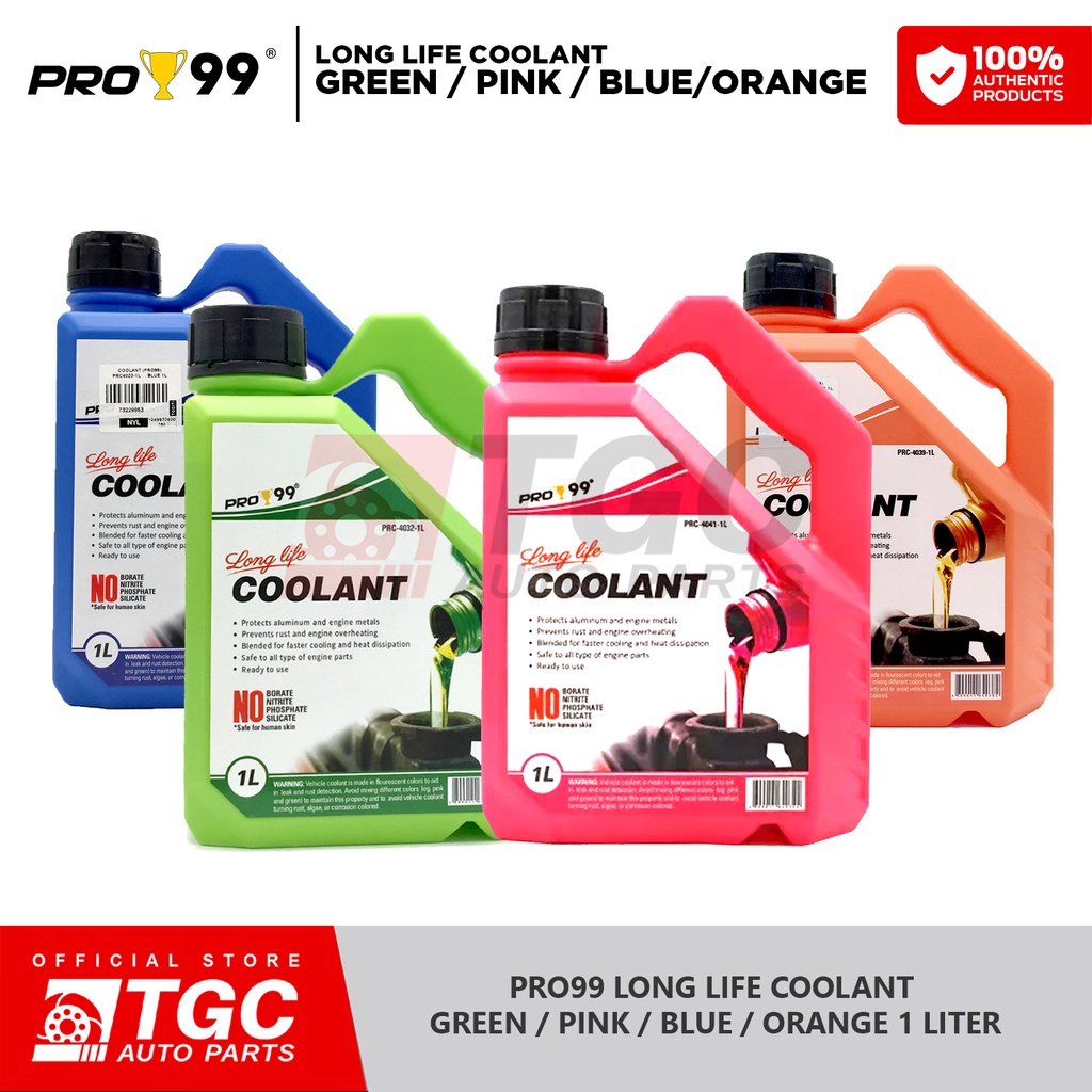 Pro-99 Long Life Radiator Coolant Green 1 Liter Green / Pink / Blue / Orange Coolant - 1PC ...