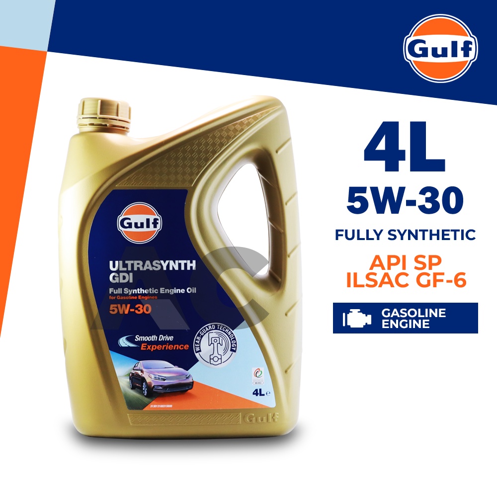 GULF ULTRASYNTH GDI 5W-30 4 Liters Fully Synthetic for Gasoline Engine ...