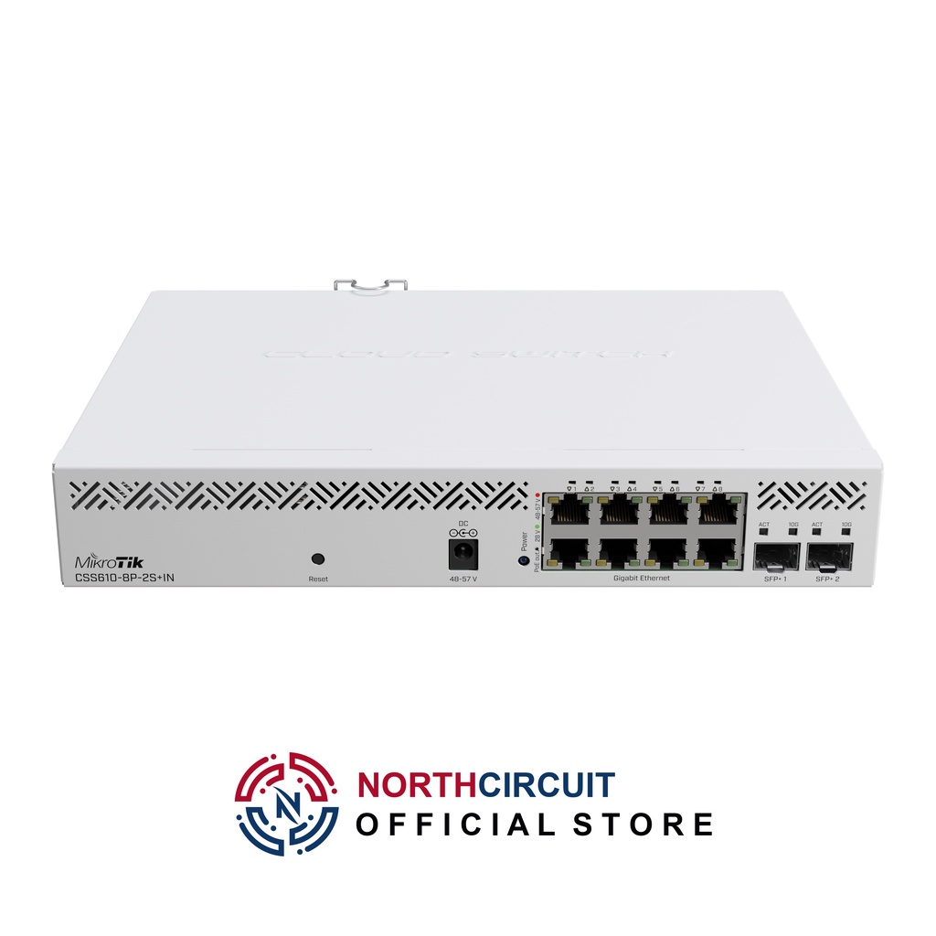 MikroTik CSS610-8P-2S+IN PoE powerhouse with 8x Gigabit PoE-out ports ...