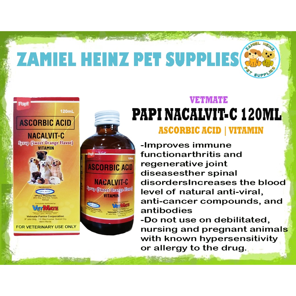 PAPI Nacalvit-C ASCORBIC ACID for Pets (120ml) | Shopee Philippines
