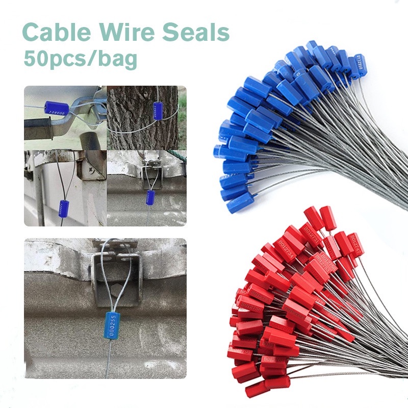Anti-tamper Cable Wire Seals 50PCS Numbered Security Steel Wire Locks ...