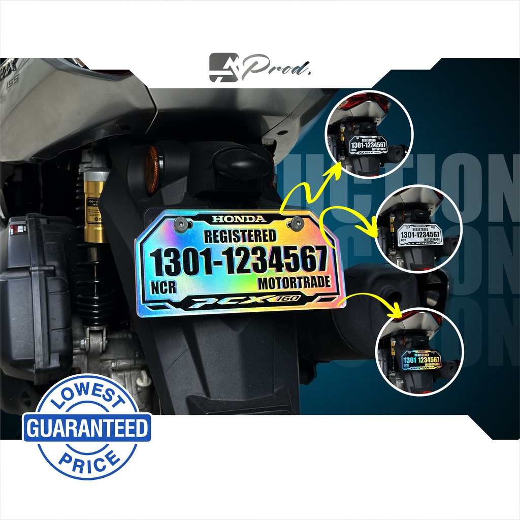 Motorcycle Temporary Plate – Standard Size | Acrylic Material | Durable ...