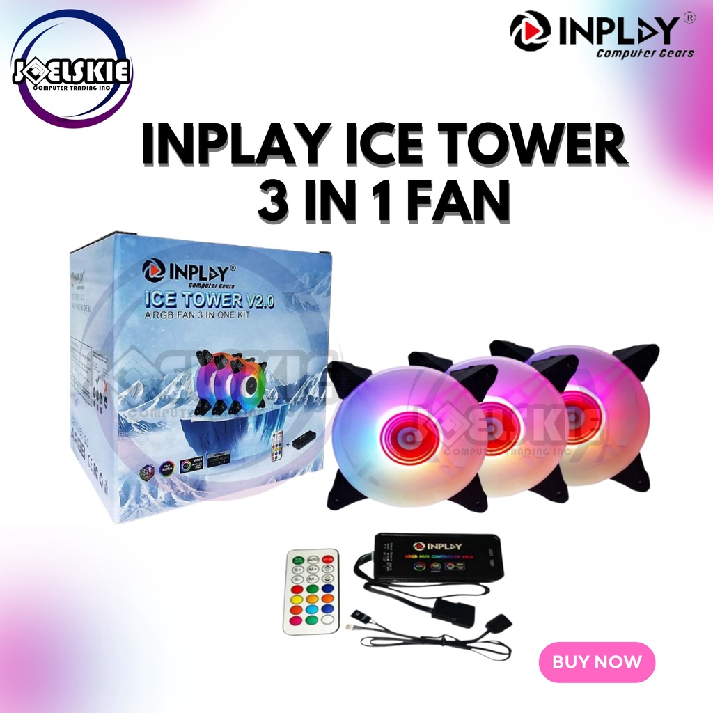 Inplay Ice Tower ARGB V2 3n1 with Controller + extra fan | Shopee ...