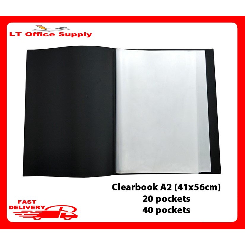 Clear book non-refillable presentation display book BLACK (size A2 ...