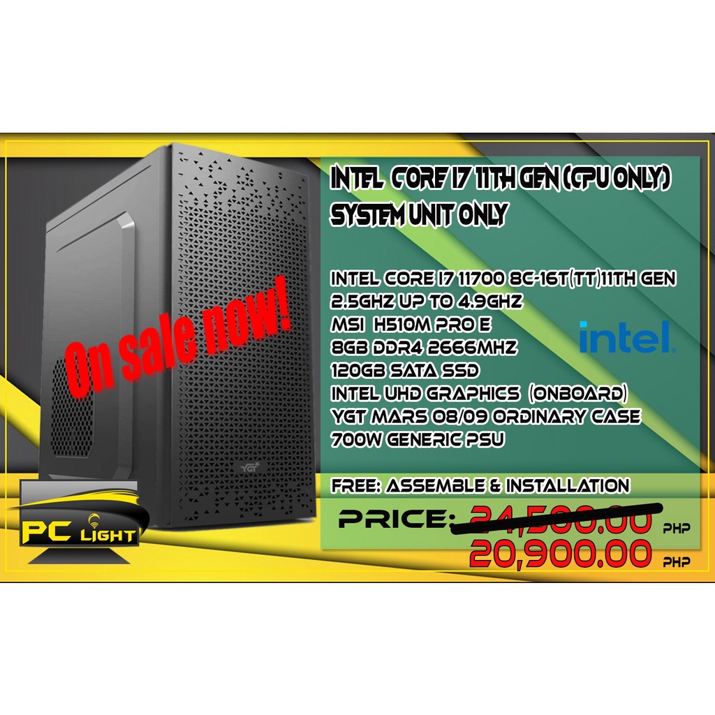 INTEL CORE I7 11700 8C-16T(TT)11th gen 2.5 UP TO 4.9GHZ SYSTEM UNIT ... INTEL CORE I7 11700 8C-16T(TT)11th gen 2.5 UP TO 4.9GHZ SYSTEM UNIT ...