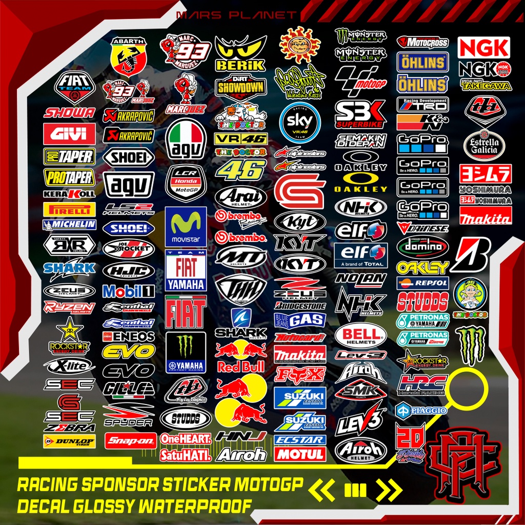 Racing Sponsor Motorcycle Sticker Side Strip Helmet MotoGP inspired ...
