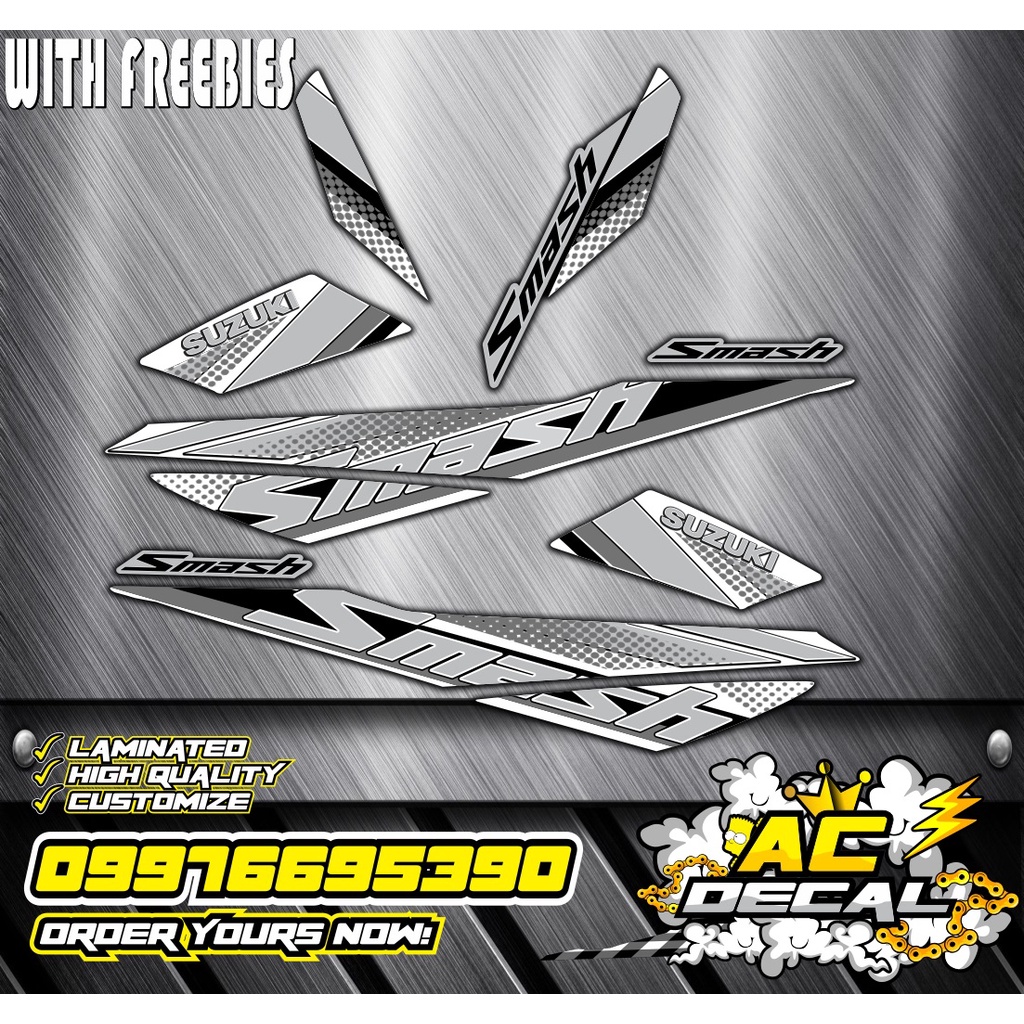 SUZUKI SMASH 2022 STOCK DECALS W/FREEBIE STICKER | Shopee Philippines