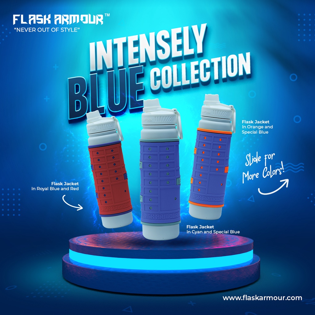 Flask Armour Flask Jacket in Intensely Blue Edition | Shopee Philippines