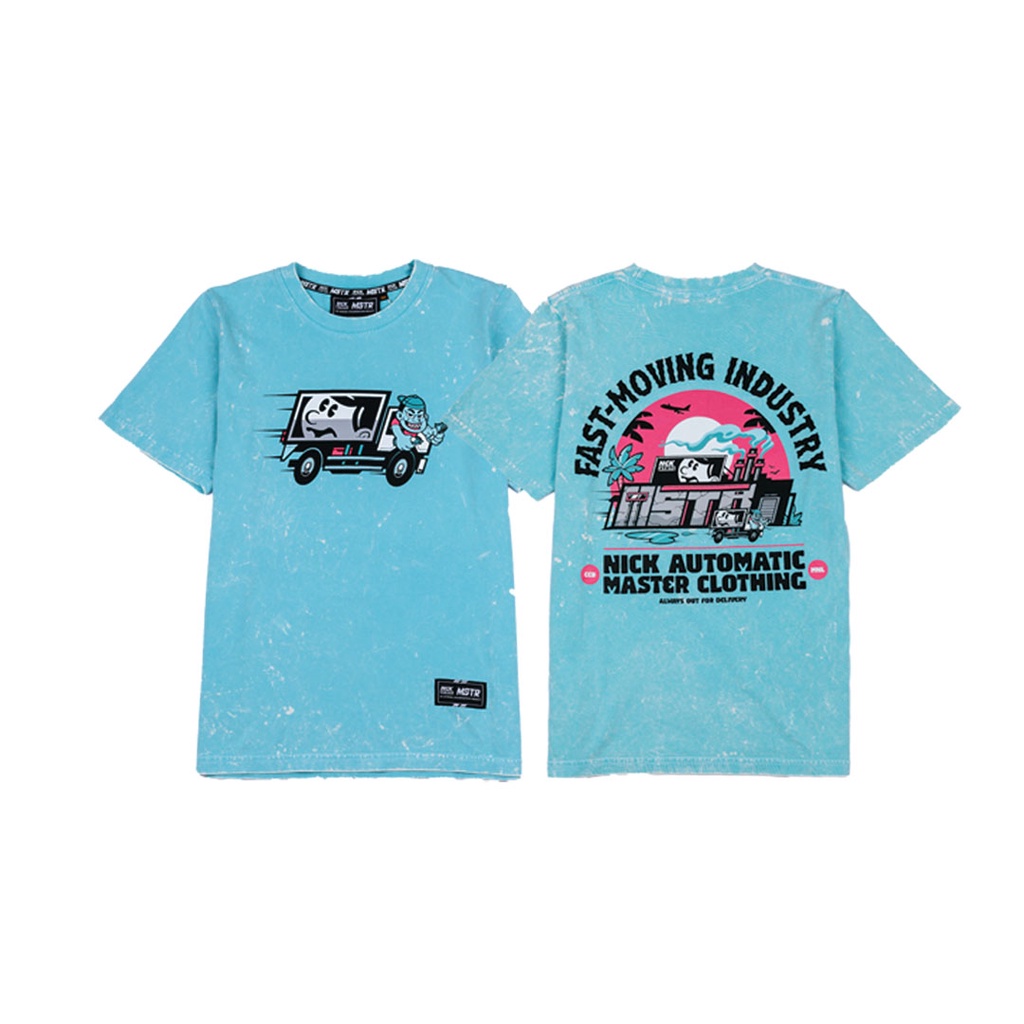 MSTR CO. X NCK AUTOMATIC "INDUSTRY" Men T-Shirt (AcidWash Teal ...