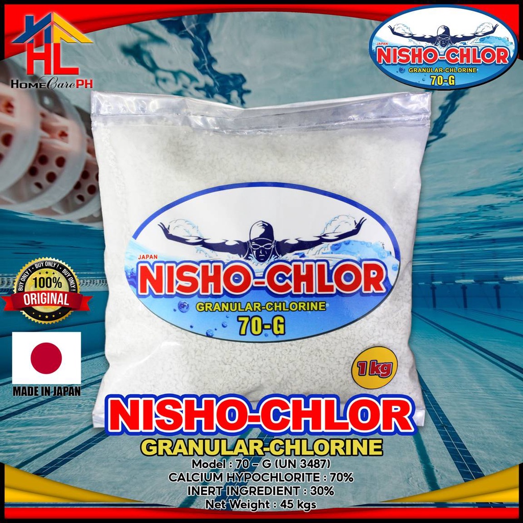 Japan Nisho - Chlor 70% Granular Chlorine 1Kg Pack | Shopee Philippines