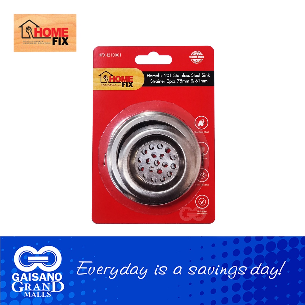 HOMEFIX 201 Stainless Steel Sink Strainer 2-pc Set 644 Gaisano Grand | Shopee Philippines