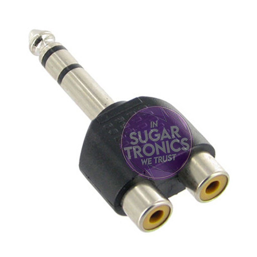 2 Female Stereo RCA Jack to Stereo Male PL Plug Converter Connector ...