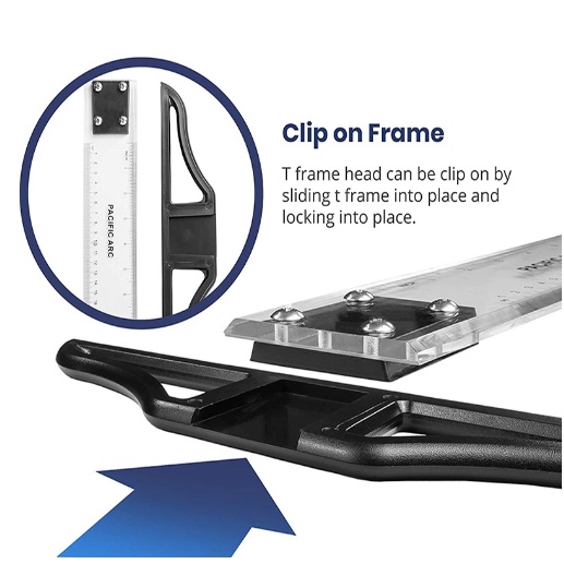 (COD)60/80cm T Square Ruler Acrylic Transparent T-Ruler for Art Framing ...