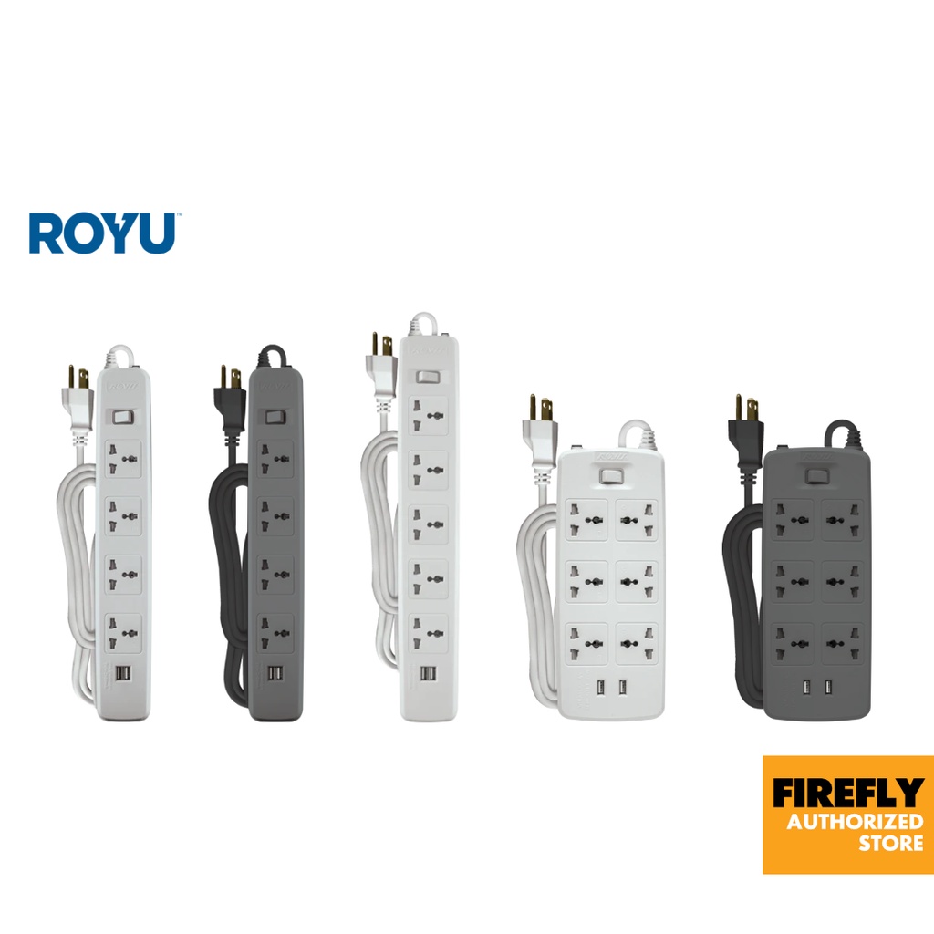 Royu Power Extension Cord One Master Switch with 2 USB Ports | Shopee ...
