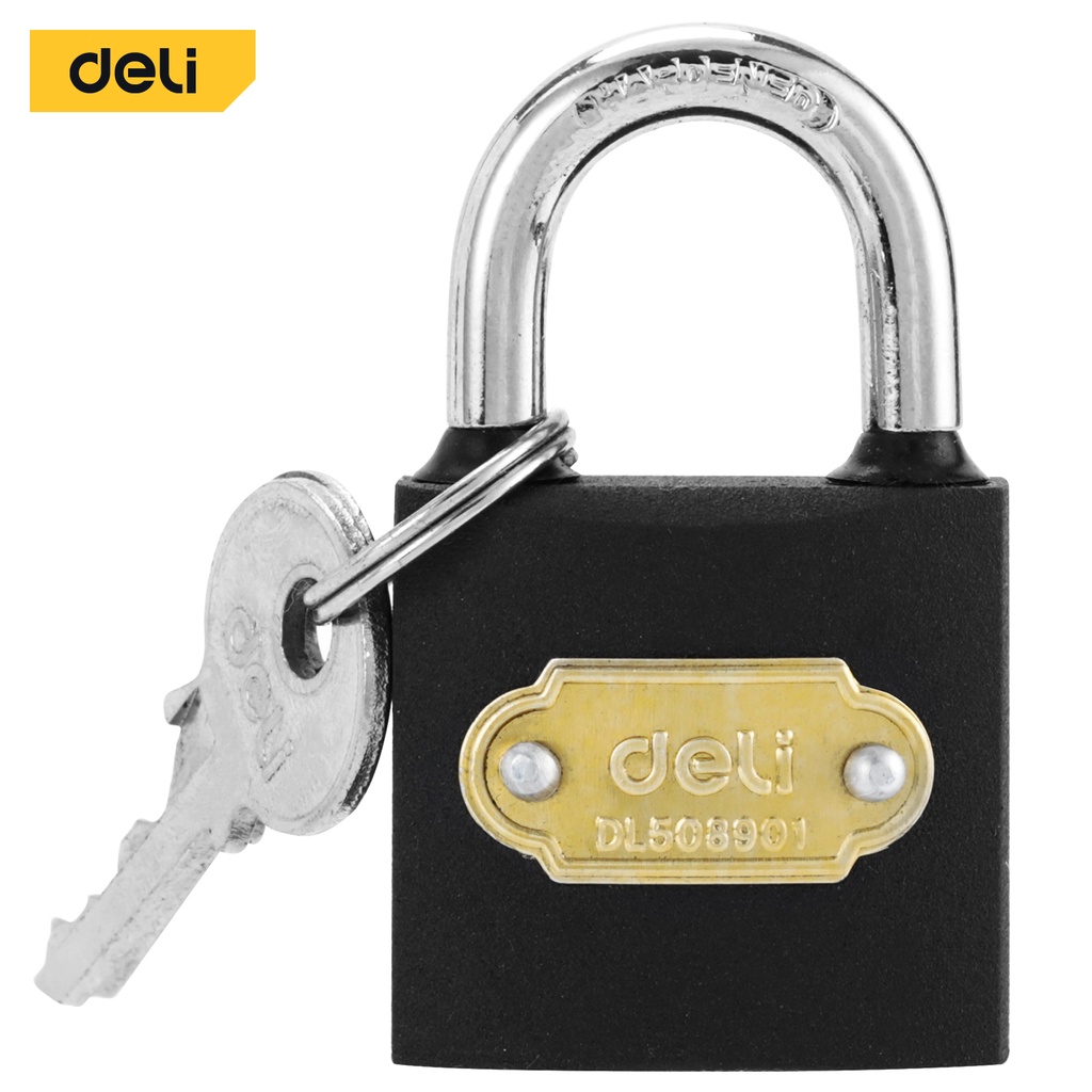 Deli Power tool 32mm/38mm/50mm/63mm iron padlock With Key(black ...