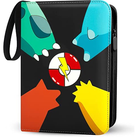 Pokemon 4 Pocket Leather Binder - Fits 400 Cards with 50 Removable ...
