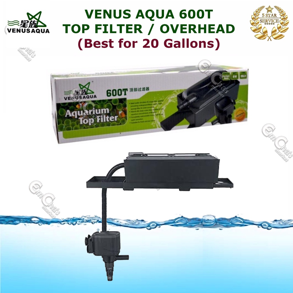 VENUS AQUA Aquarium Top Filter 600t 5 In 1 (8 Watts) For 20-25 Gallons ...