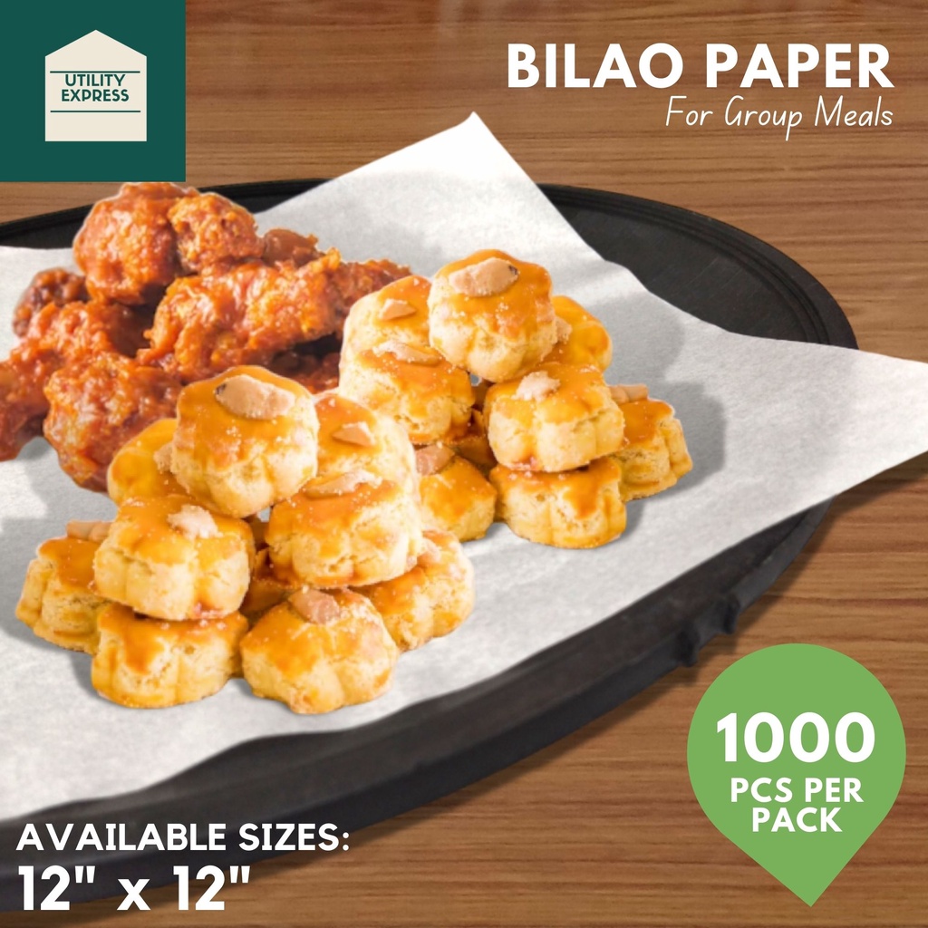 (1,000pcs) Bilao Paper Liner / Food Tray Liner 12 X 12 inches (Plain ...