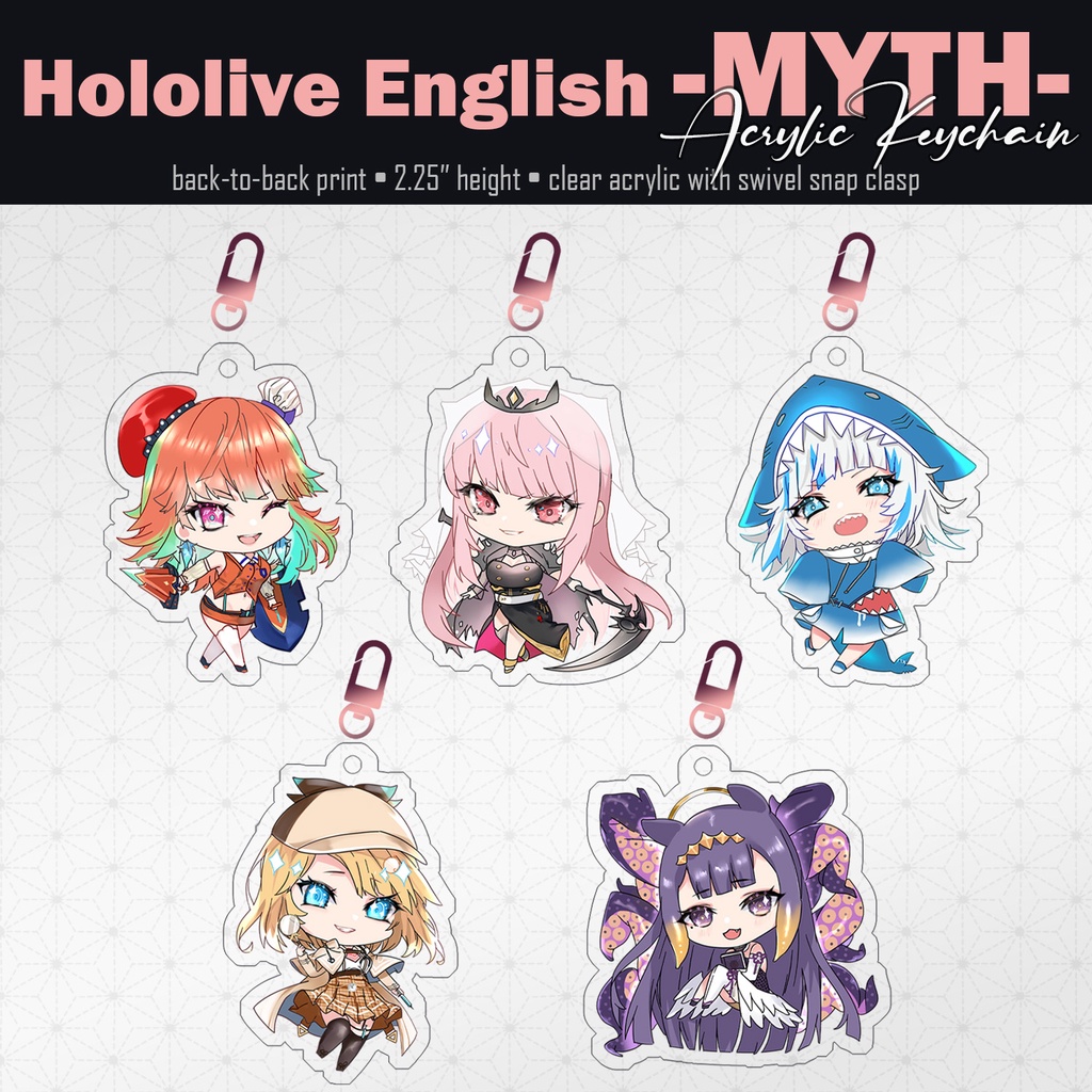 [KEYCHAIN] Hololive EN "MYTH" — Acrylic Keychain (illust. ketten) | Shopee Philippines