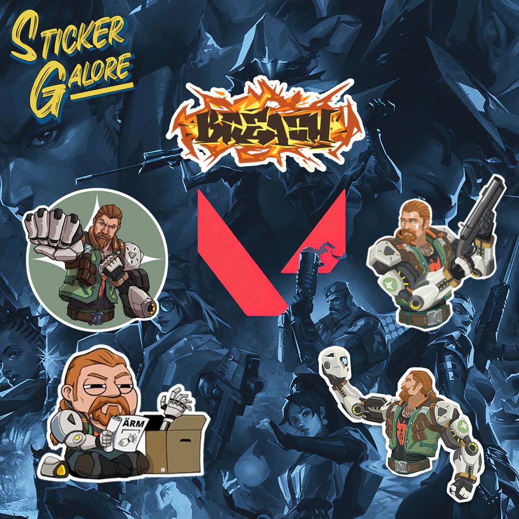 BREACH VALORANT SPRAY STICKERS (WATERPROOF AND SCRATCH PROOF, VINYL ...