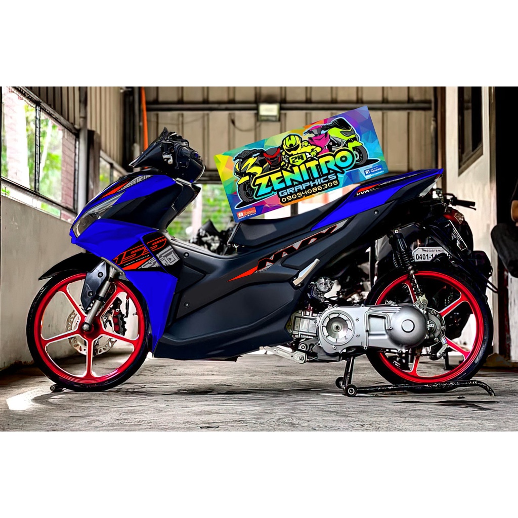 NVX 2023 DECALS FOR RACE BLUE AEROX V2 (ZENITRO GRAPHICS DECALS ...