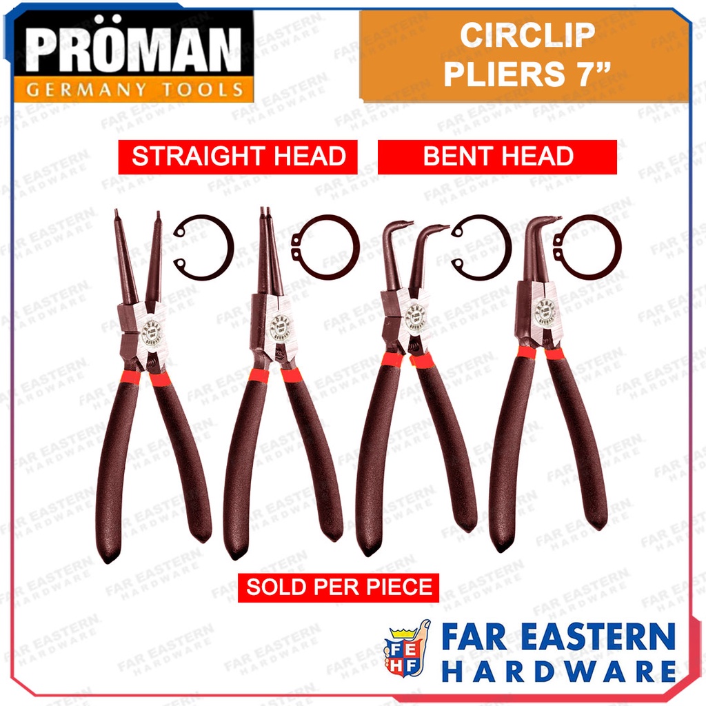 PROMAN Circlip Snap Ring Pliers 7" External | Internal Staight | Bent ...