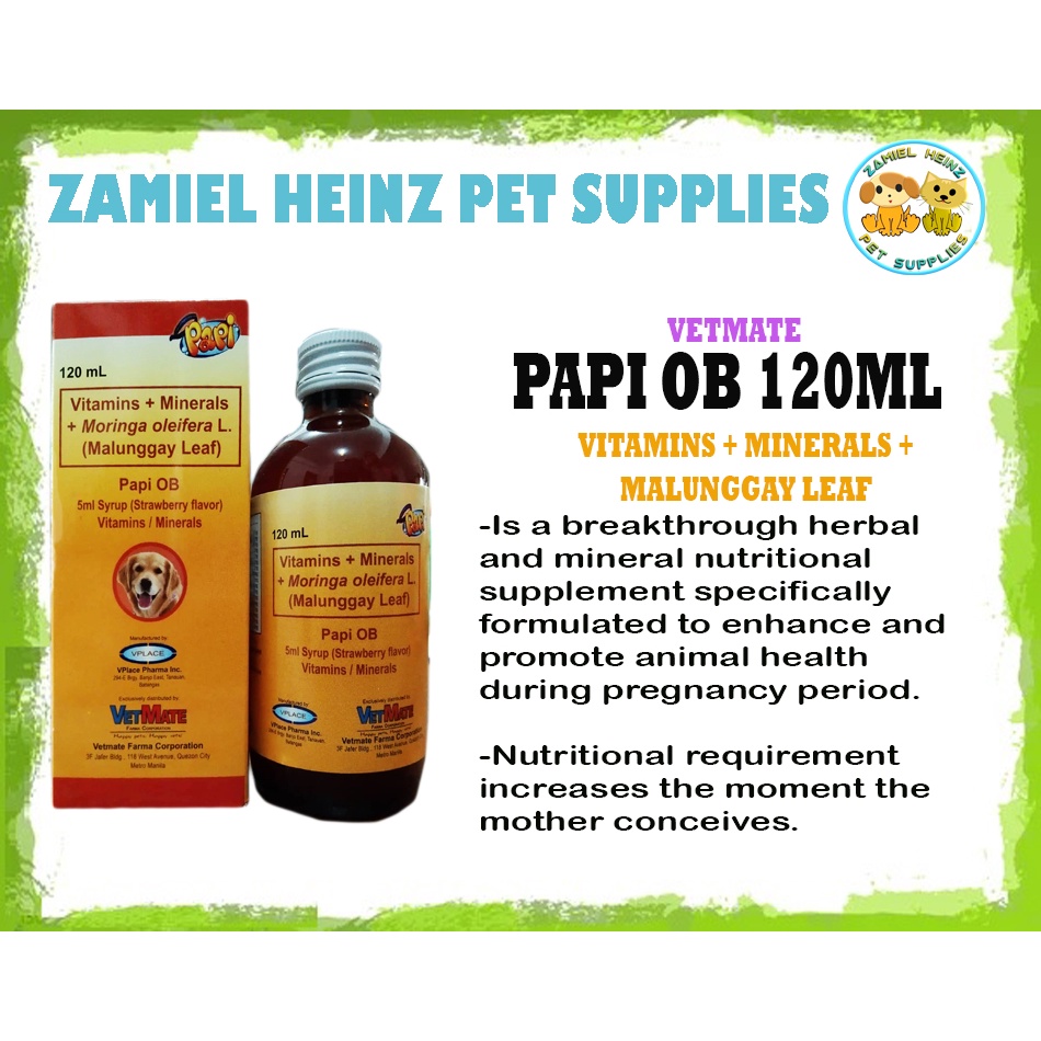 PAPI OB SYRUP Vitamins + Minerals (MALUNGGAY LEAF) 120ml | Shopee ...