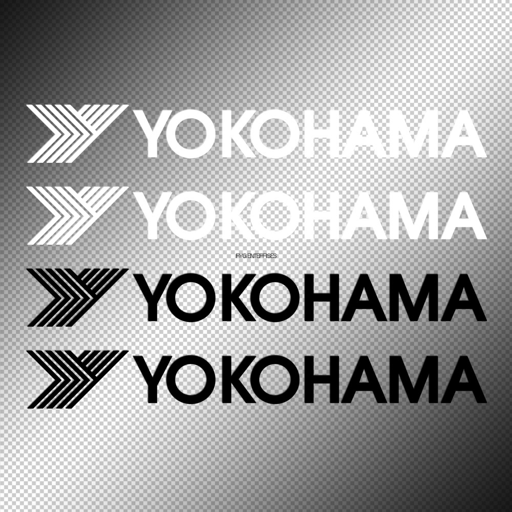 Stickers (2X) Yokohama | Weather proof decals | 8 inches | cut-out ...