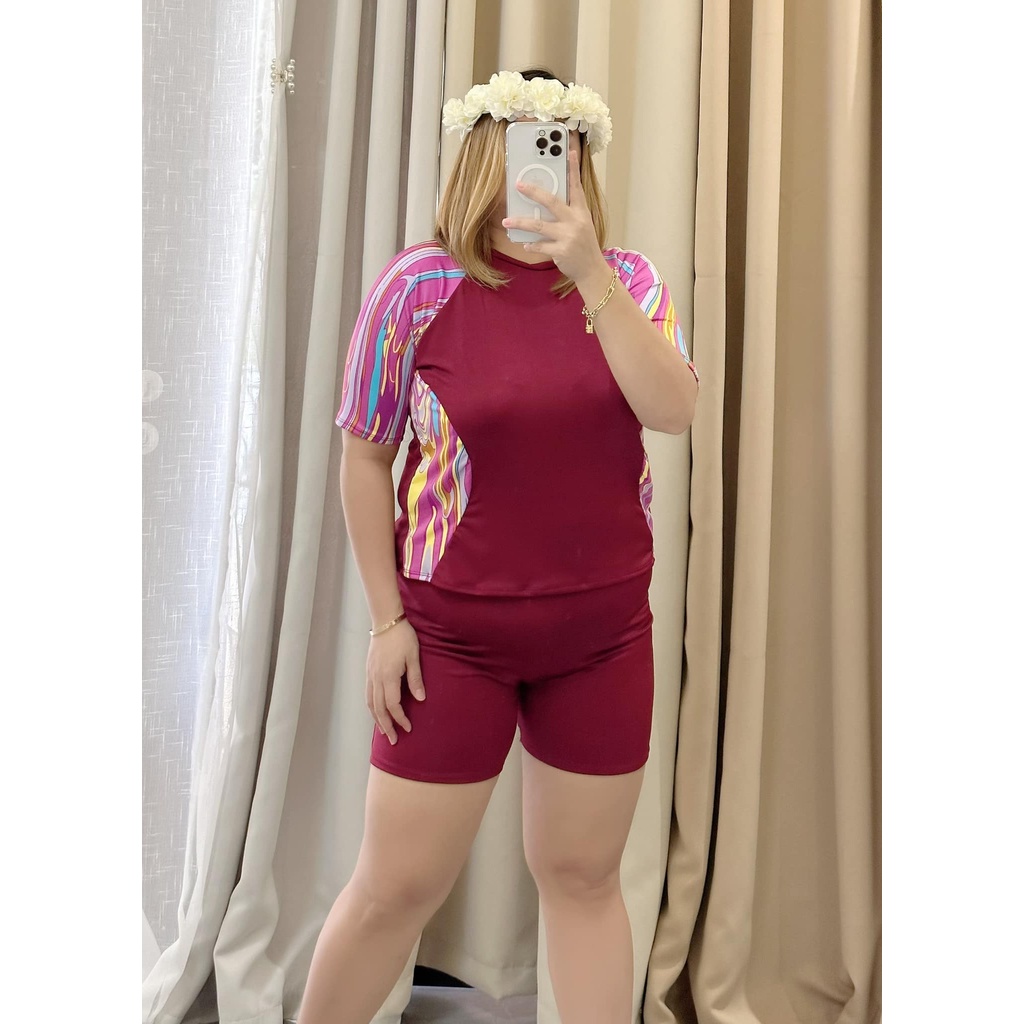 Plussize Savannah Terno Rashgaurd | Shopee Philippines