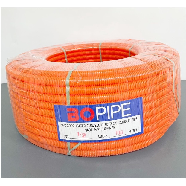 per roll PVC FLEXIBLE HOSE 1/2" X 50 METERS 100 METERS CORRUGATED FLEX PIPE FIRE RETARDANT ...