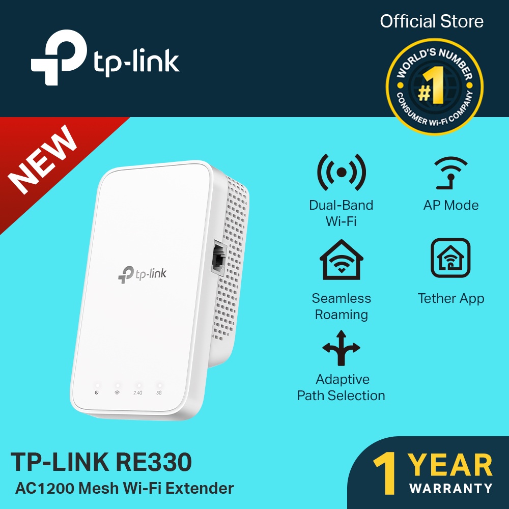TP-Link RE330 AC1200 1.2GHz Mesh Wi-Fi Range Extenders | WiFi Repeater ...
