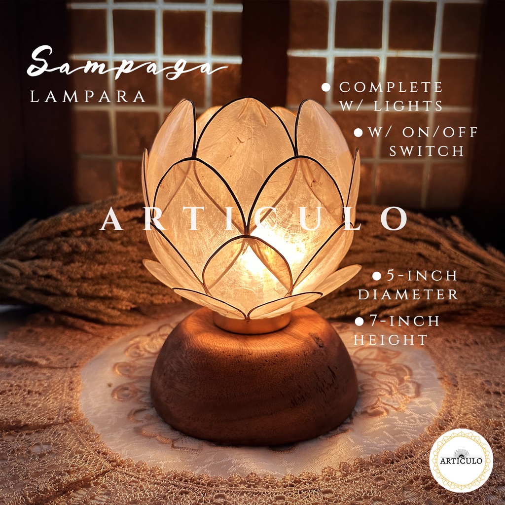 ARTICULO lamp: SAMPAGA ( authentic capiz lotus cabbage lamp ) | Shopee ...